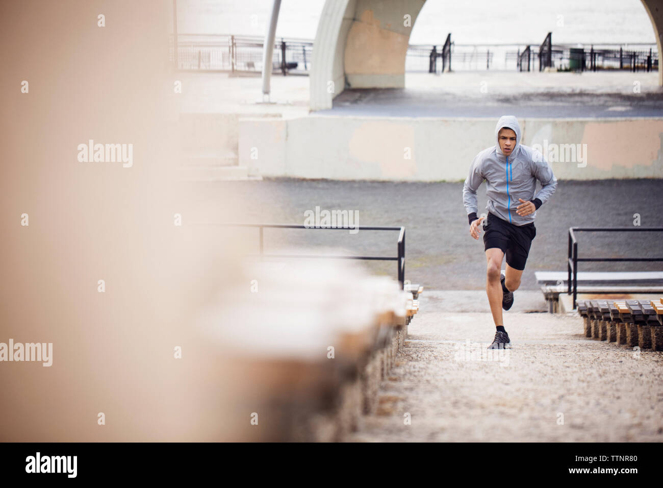 Healthy man running steps hi-res stock photography and images - Alamy