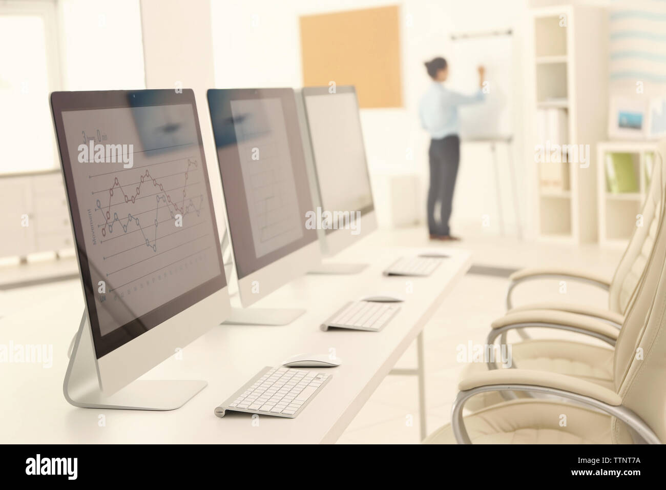 Modern computers in the office Stock Photo - Alamy