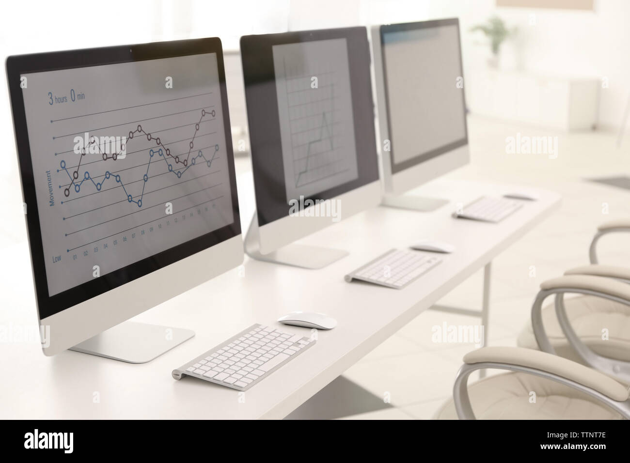 Modern computers in the office Stock Photo - Alamy