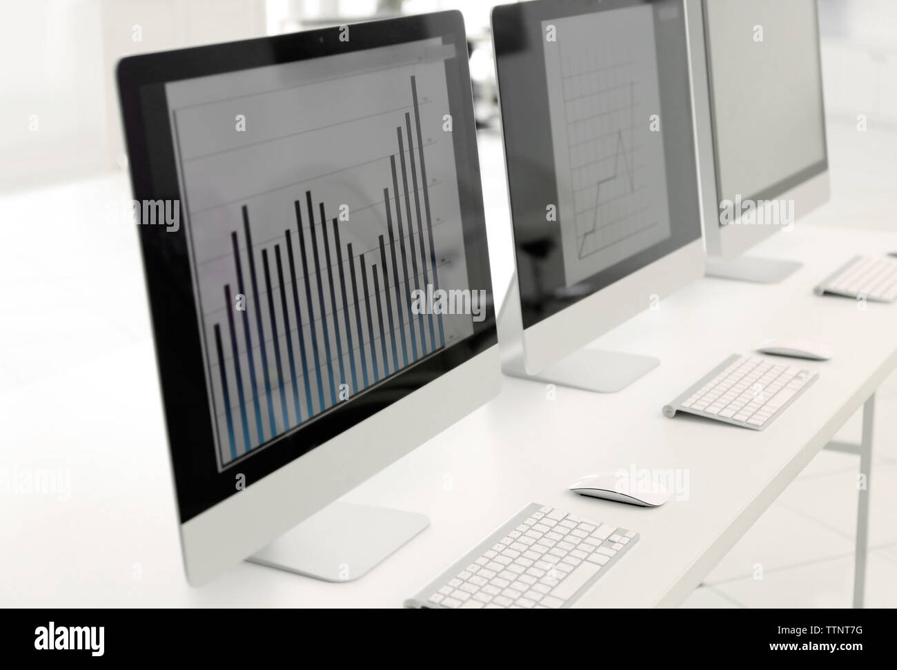 Modern computers in the office Stock Photo - Alamy