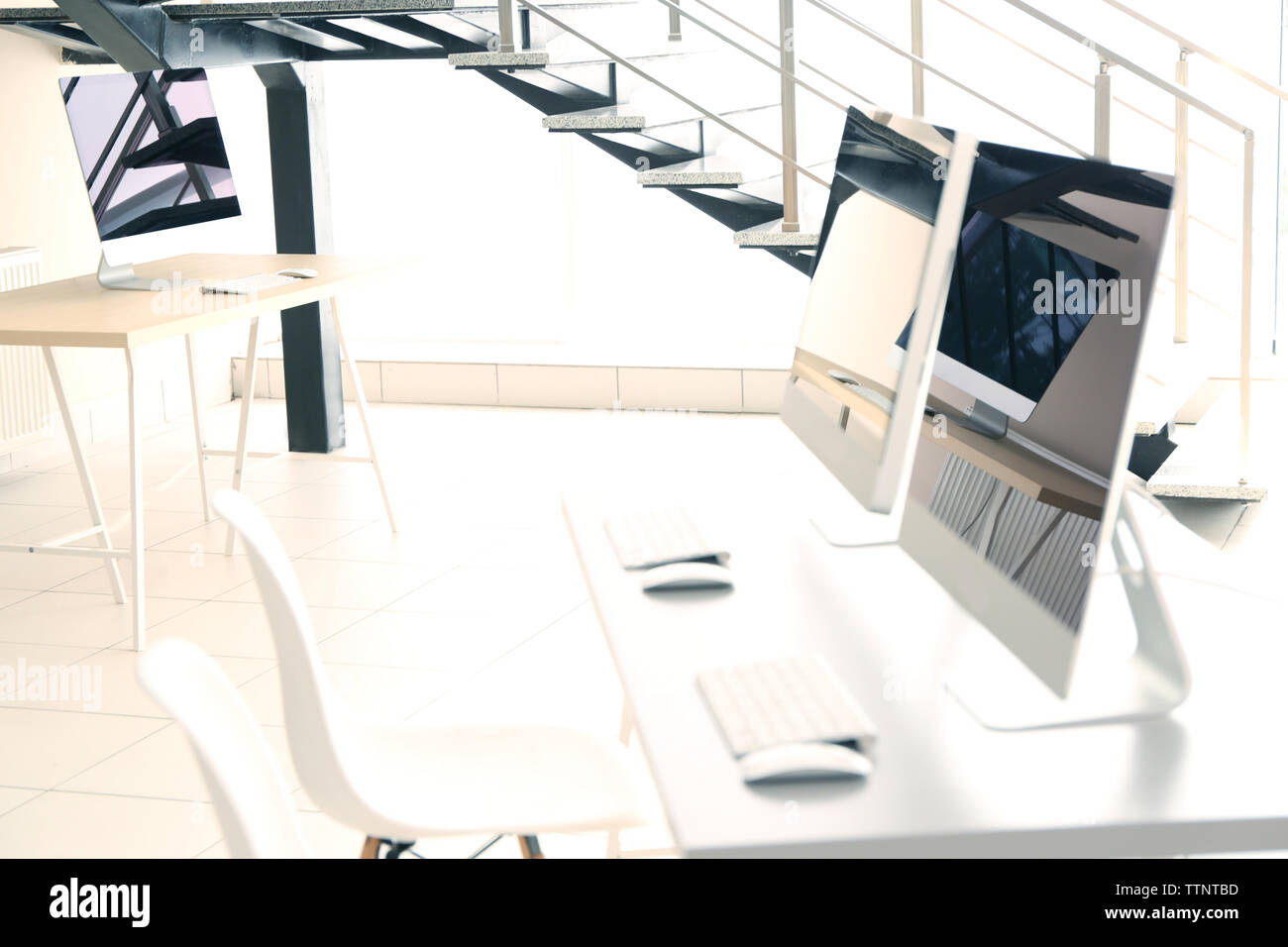 Modern computers in the office Stock Photo - Alamy