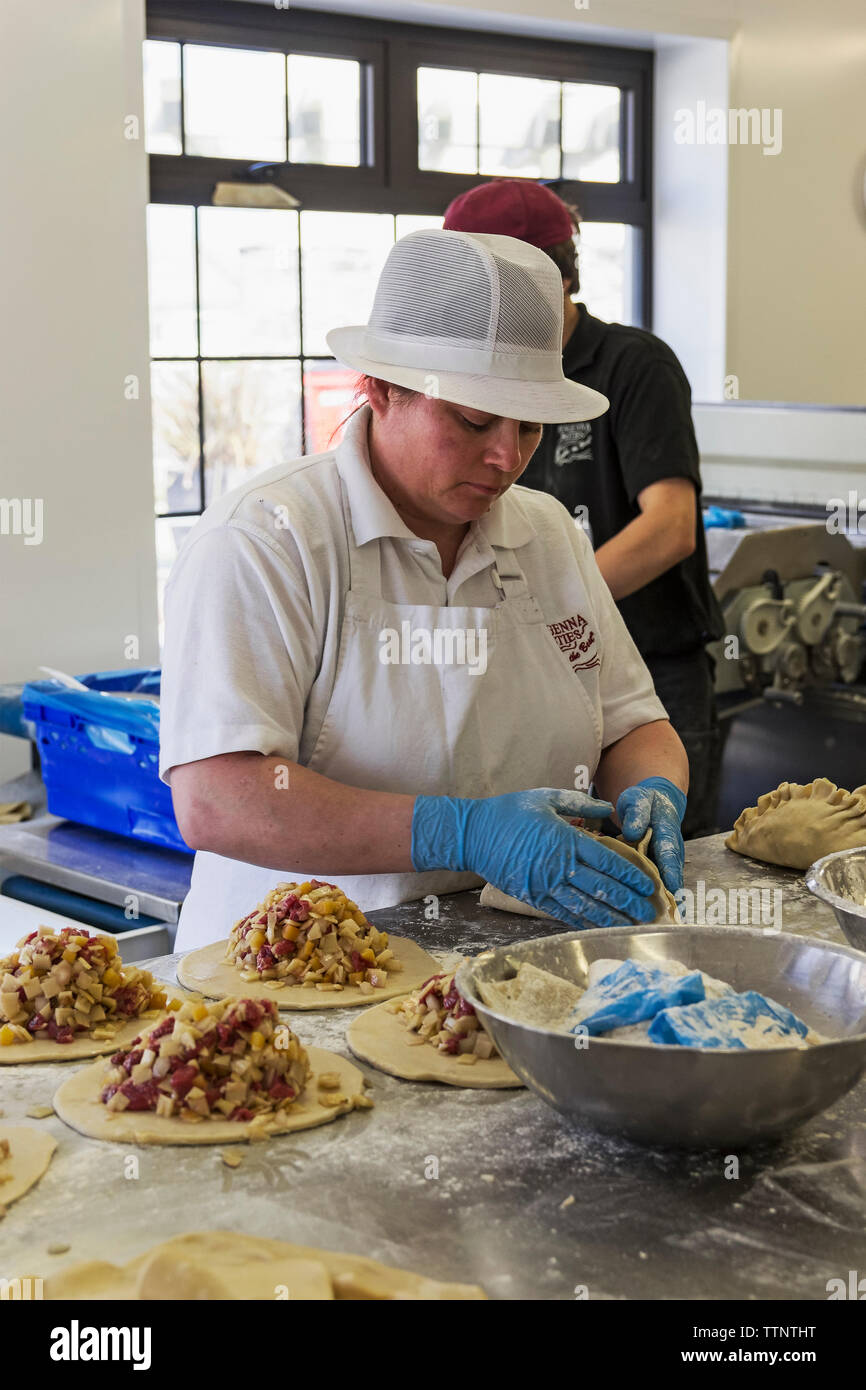 Cornish pasty making at Tintagel, Cornwall, UK Stock Photo - Alamy