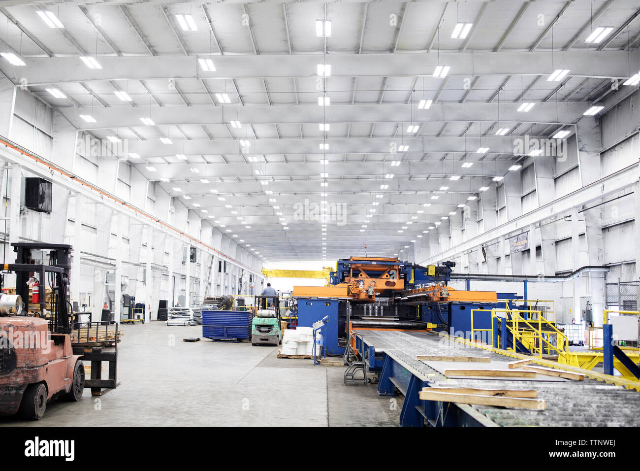 Machinery and forklift in Steel industry Factory Stock Photo - Alamy