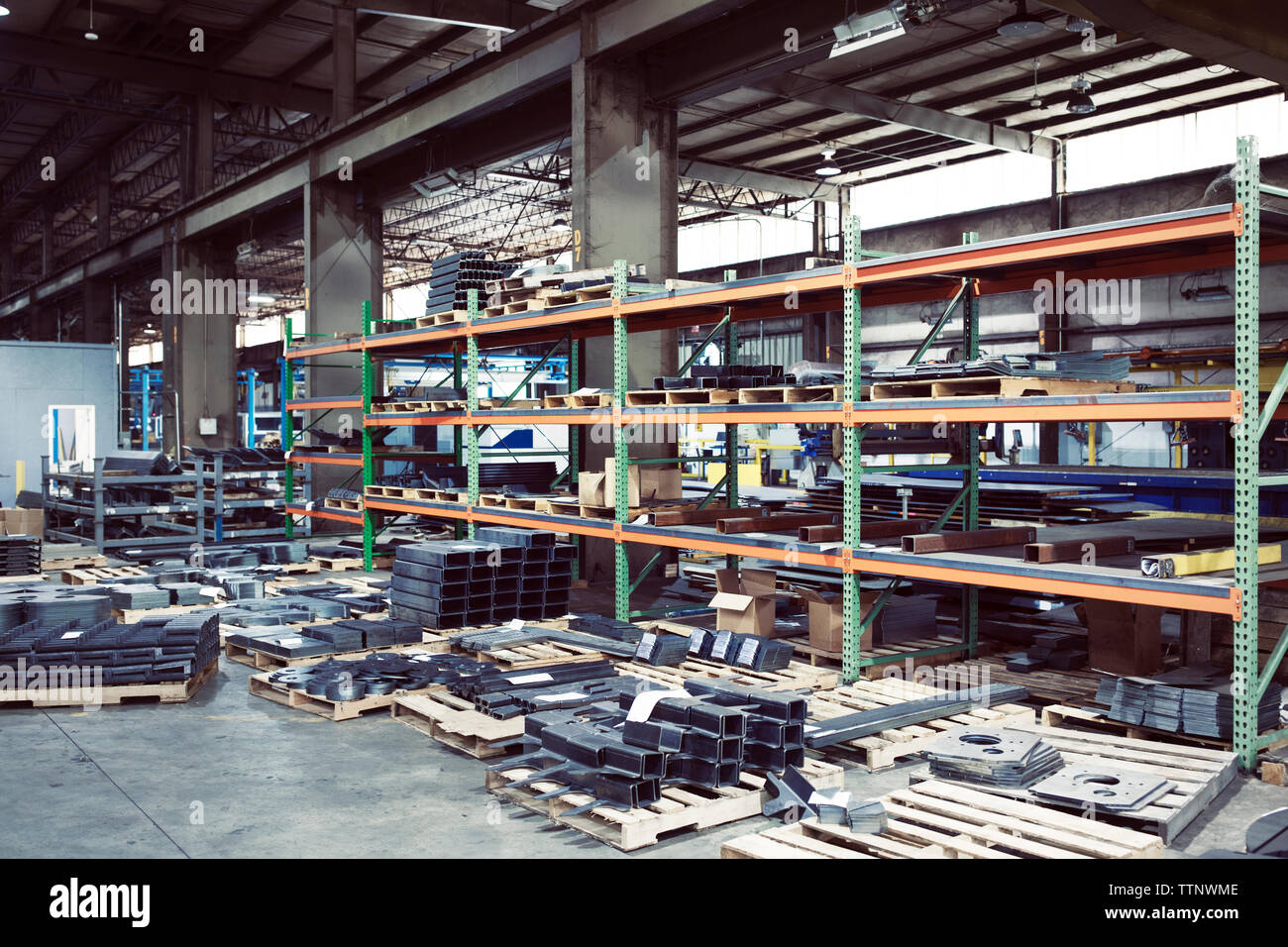 Manufactured metals in storage room Stock Photo - Alamy