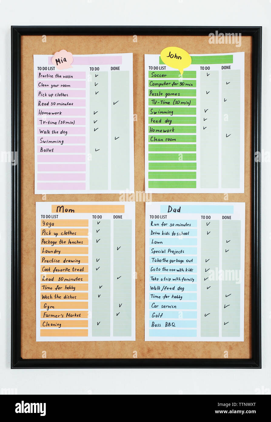 Family To do List Hanging On The Wall Stock Photo Alamy family-to-do-list-hanging-on-the-wall-stock-photo-alamy
