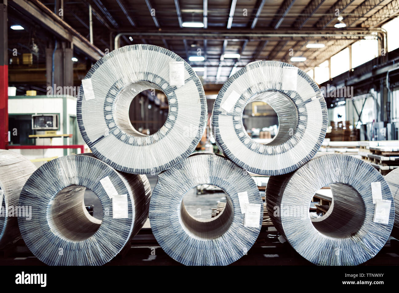 Rolled up steel sheets at industry Stock Photo - Alamy