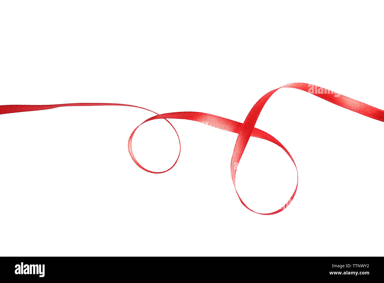 Red silk ribbon isolated on white Stock Photo - Alamy