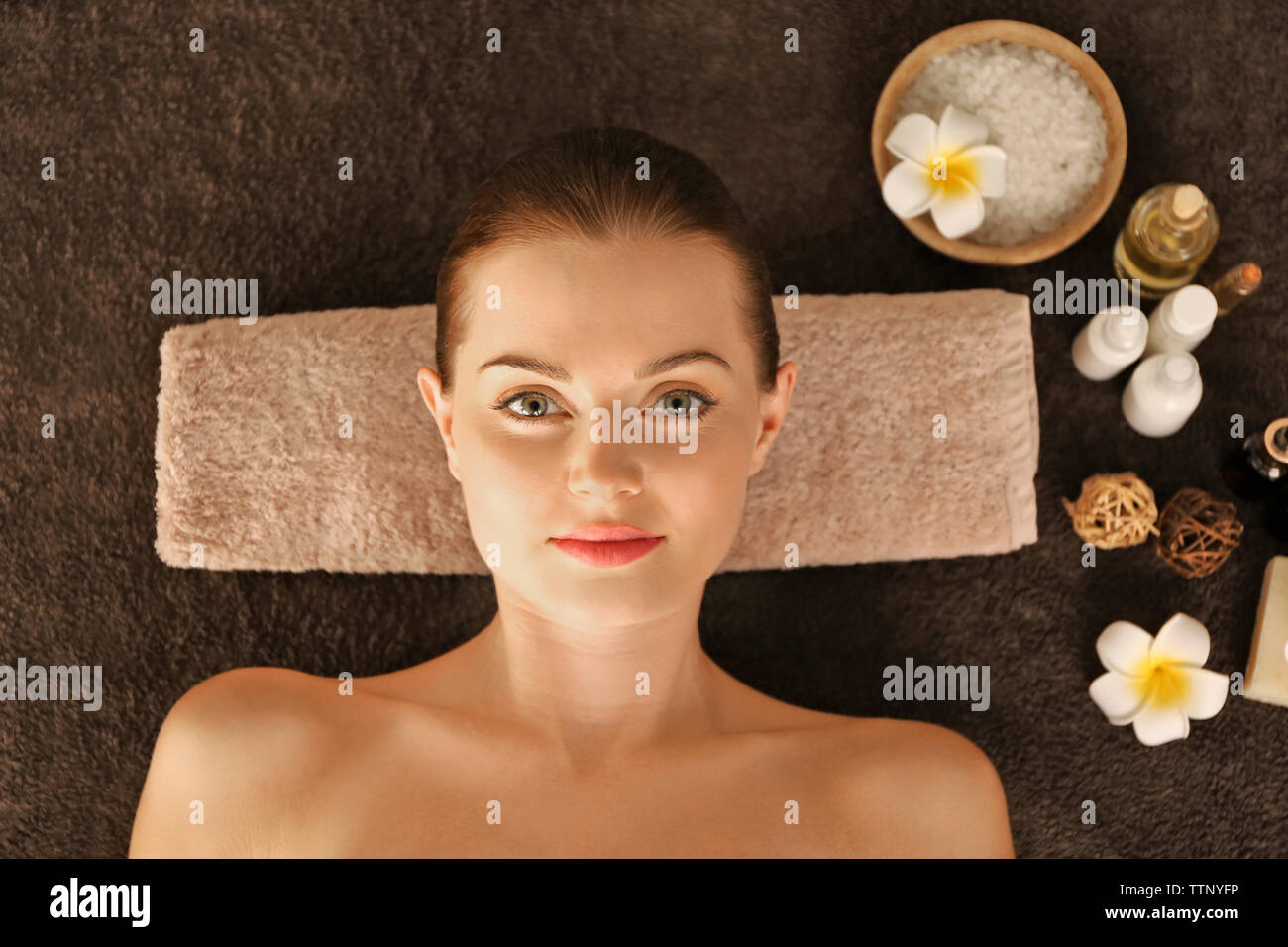 Beautiful girl in spa salon Stock Photo - Alamy