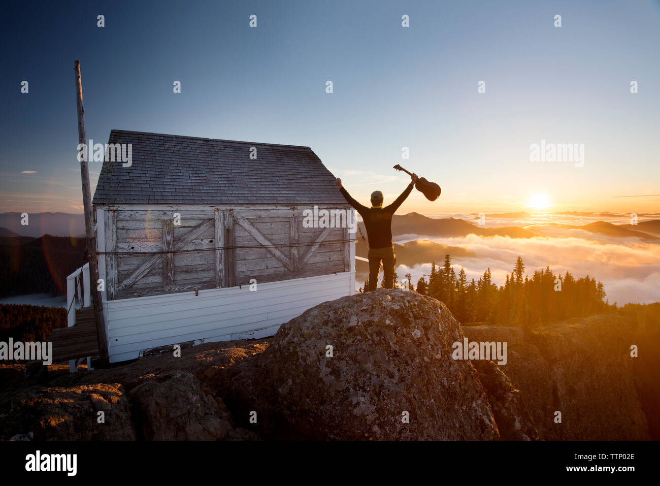 Standing by log cabin hi-res stock photography and images - Alamy