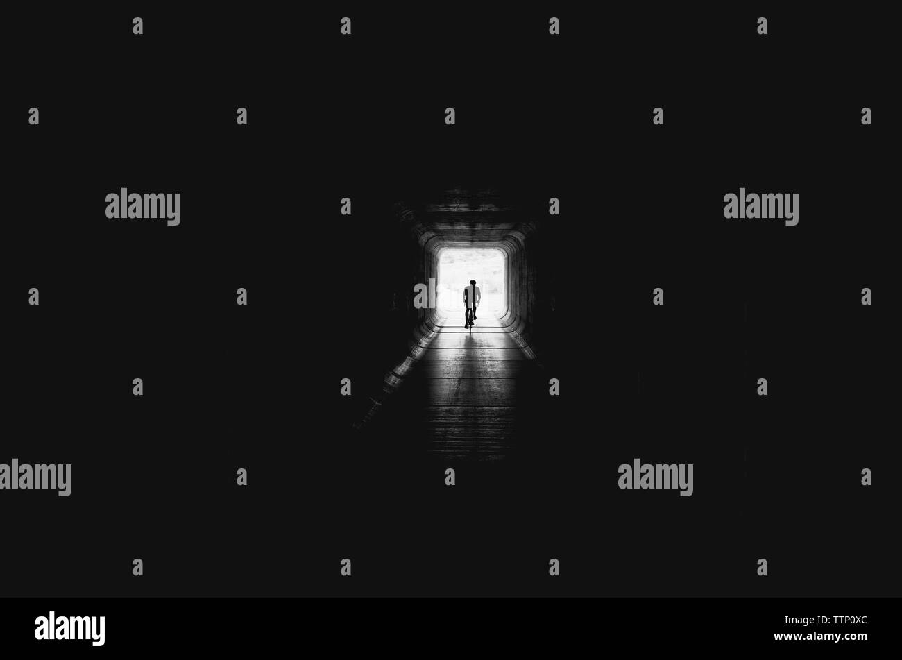 One person on bicycle Black and White Stock Photos & Images - Alamy