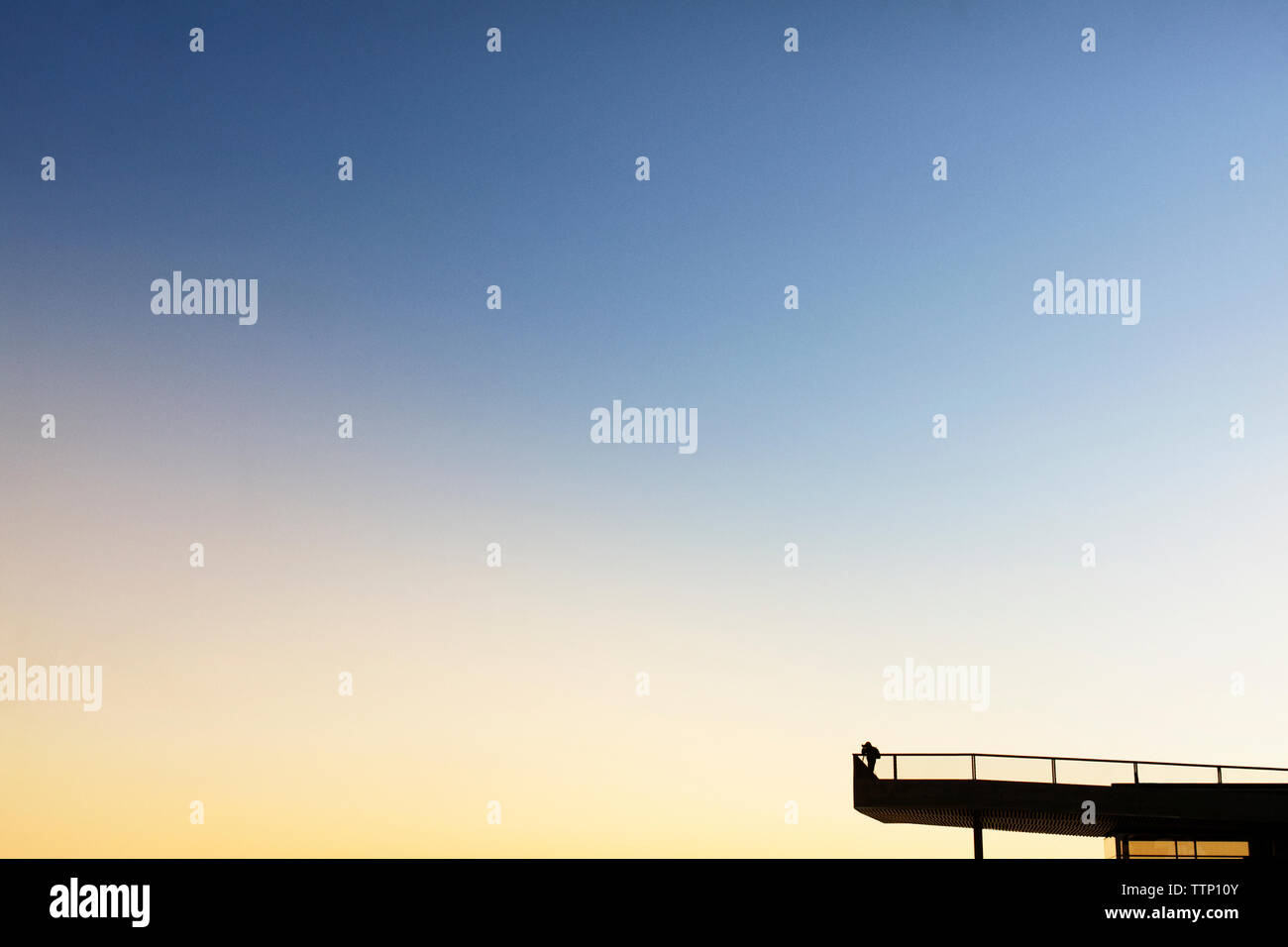 Silhouette observation point against clear sky Stock Photo - Alamy