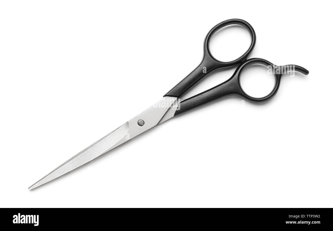 Barber scissors isolated on white Stock Photo - Alamy