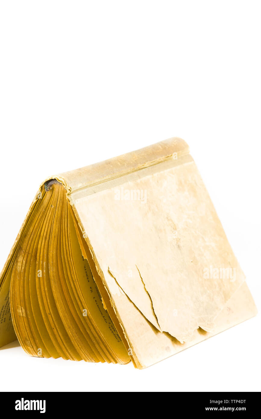 An old printed book on a white background Stock Photo - Alamy