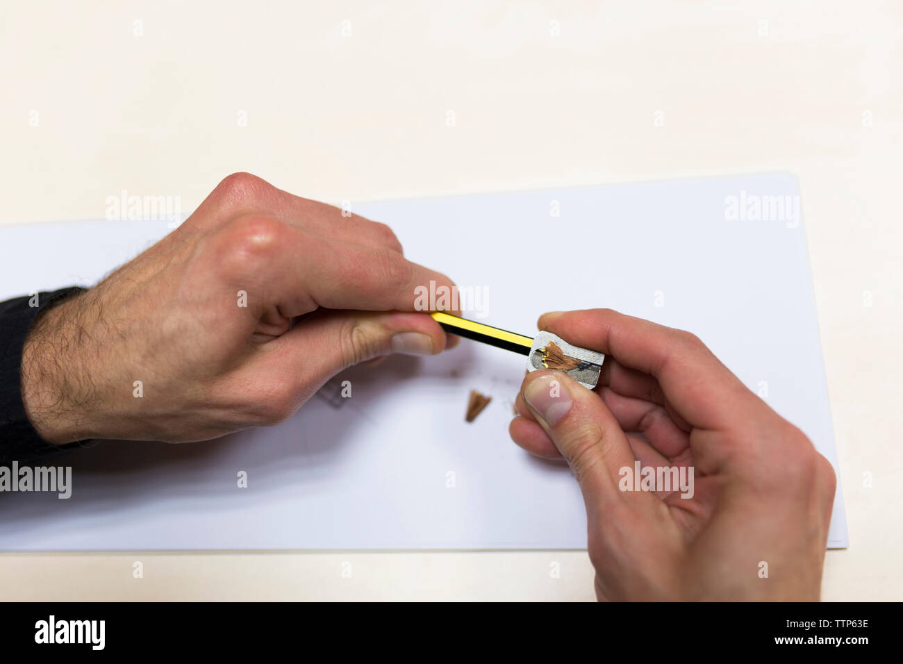 Pencil in sharpener close up hi-res stock photography and images - Alamy