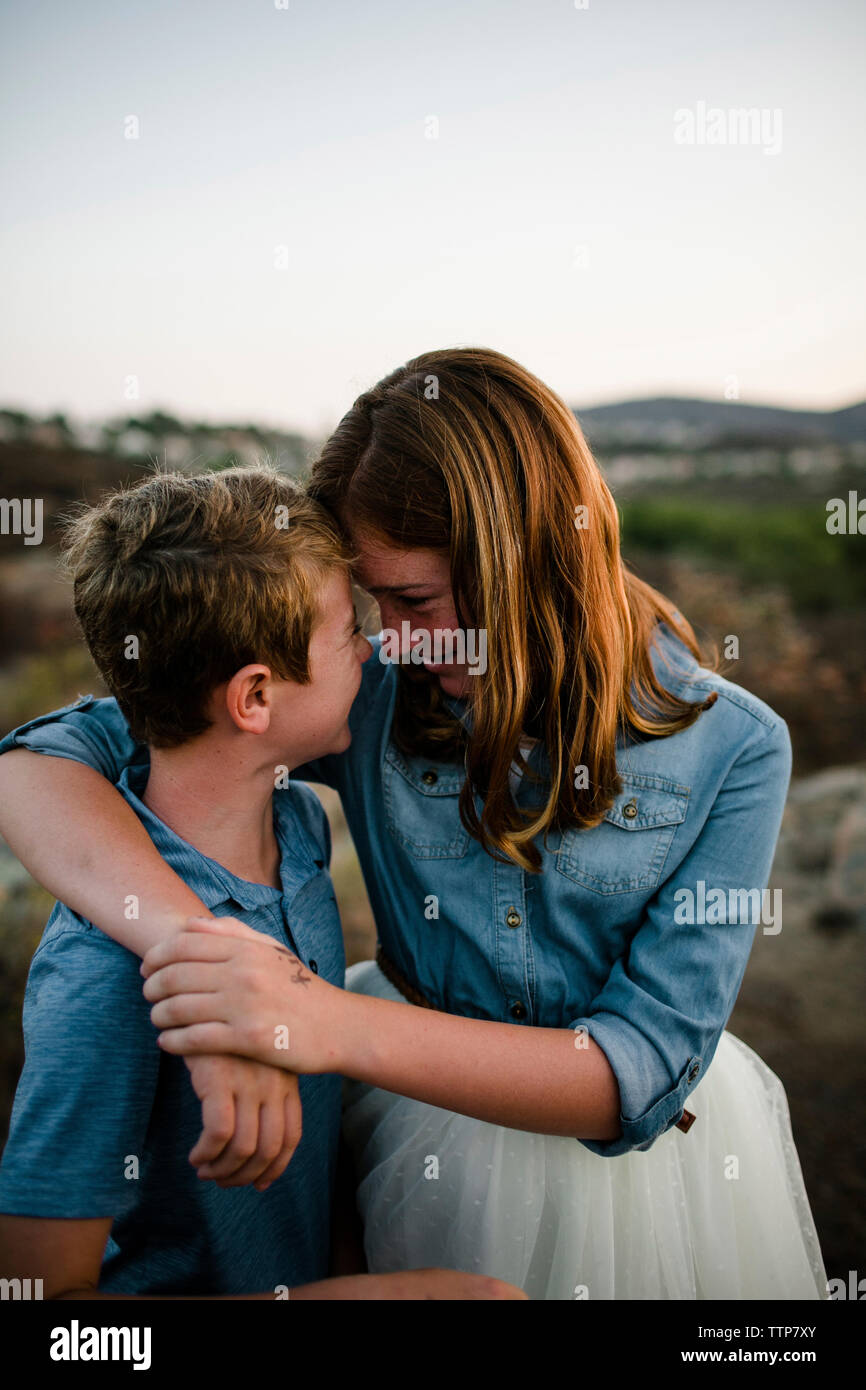 Two people foreheads touching hi-res stock photography and images - Alamy