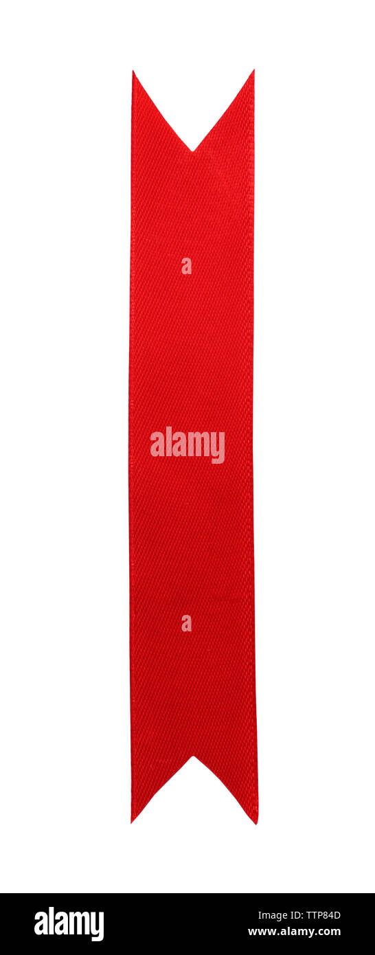Silk red ribbon isolated on white Stock Photo - Alamy
