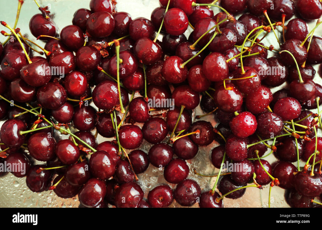Fresh ripe cherries, closeup Stock Photo - Alamy