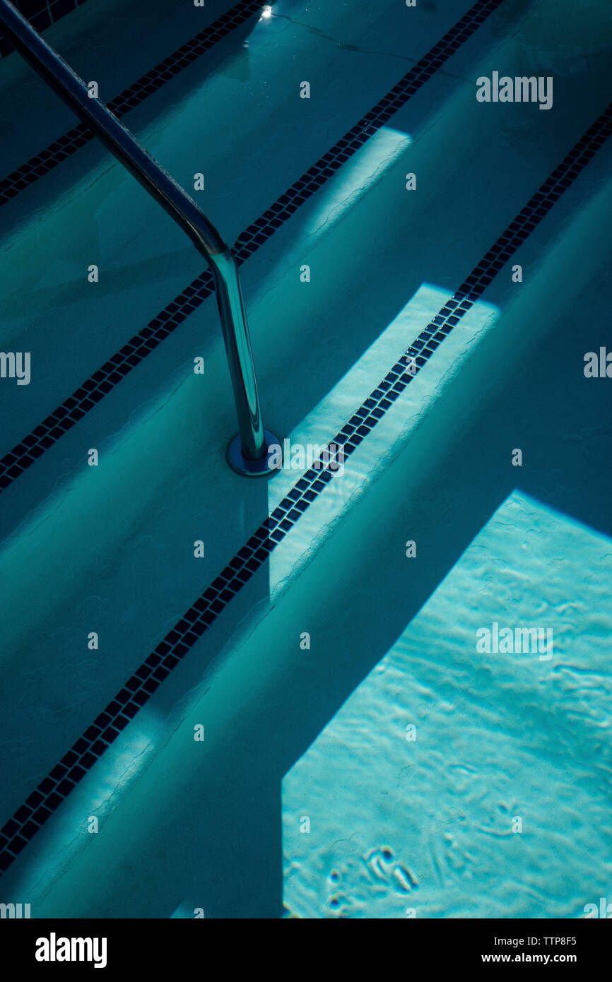 Overhead view of sunlight falling on steps Stock Photo - Alamy