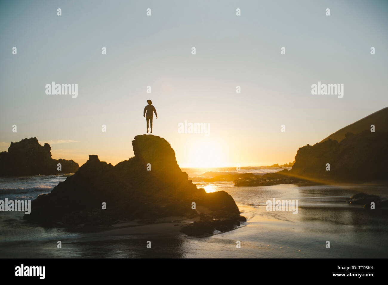 Silhouette man jumping hi-res stock photography and images - Alamy