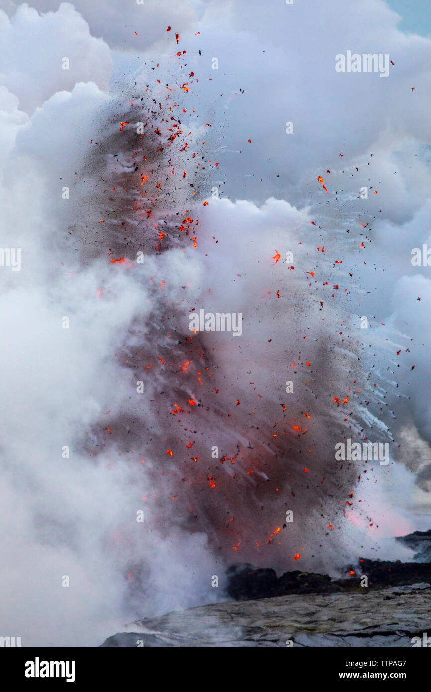 Volcano eruption sea hi-res stock photography and images - Alamy