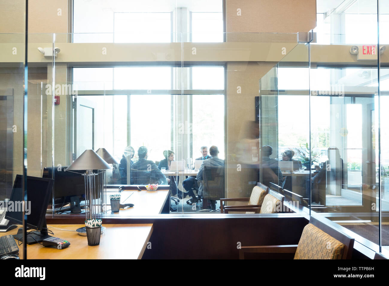 business people sitting in conference room during meeting Stock Photo ...