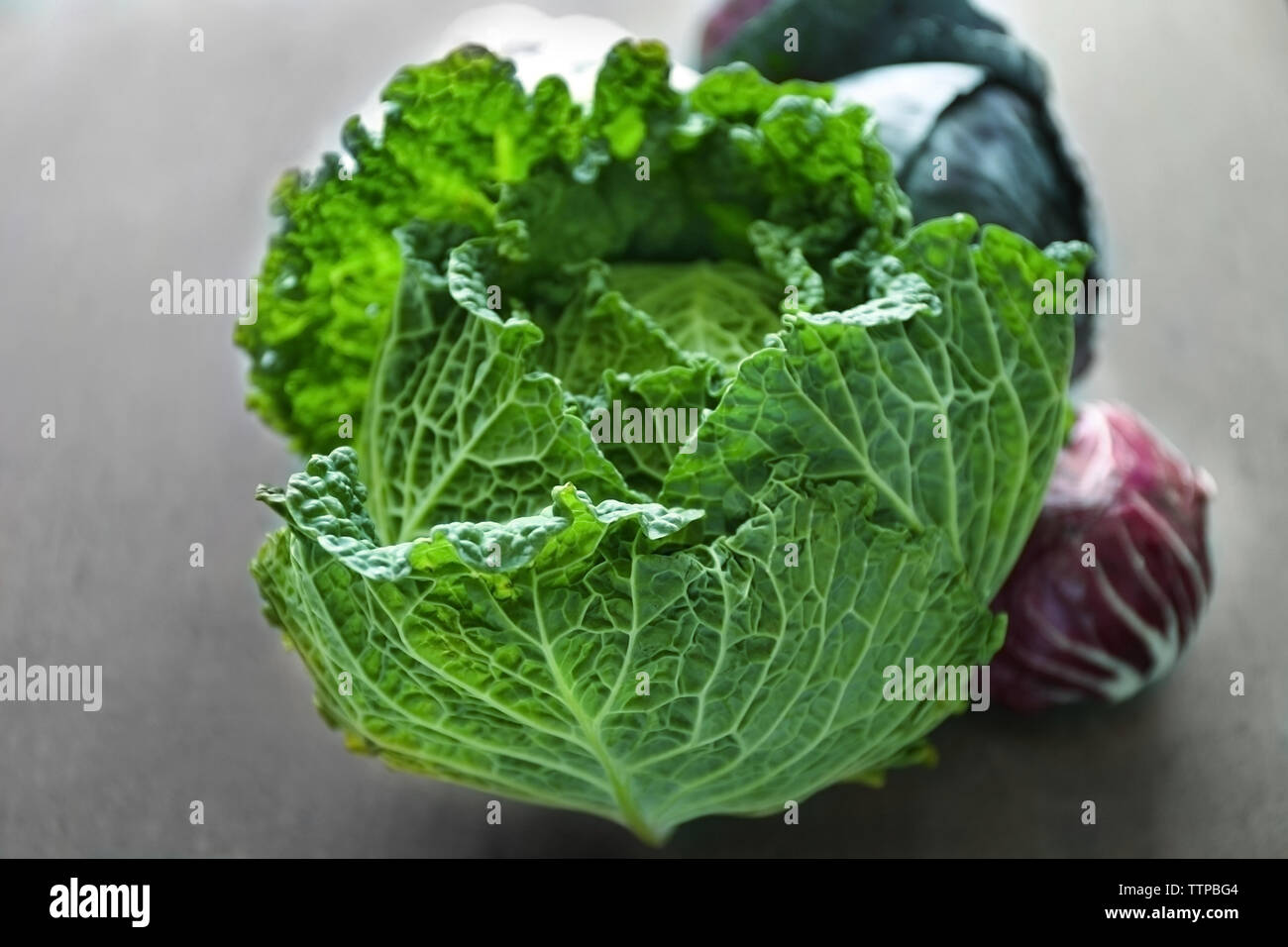 Different kinds of cabbage, closeup Stock Photo - Alamy