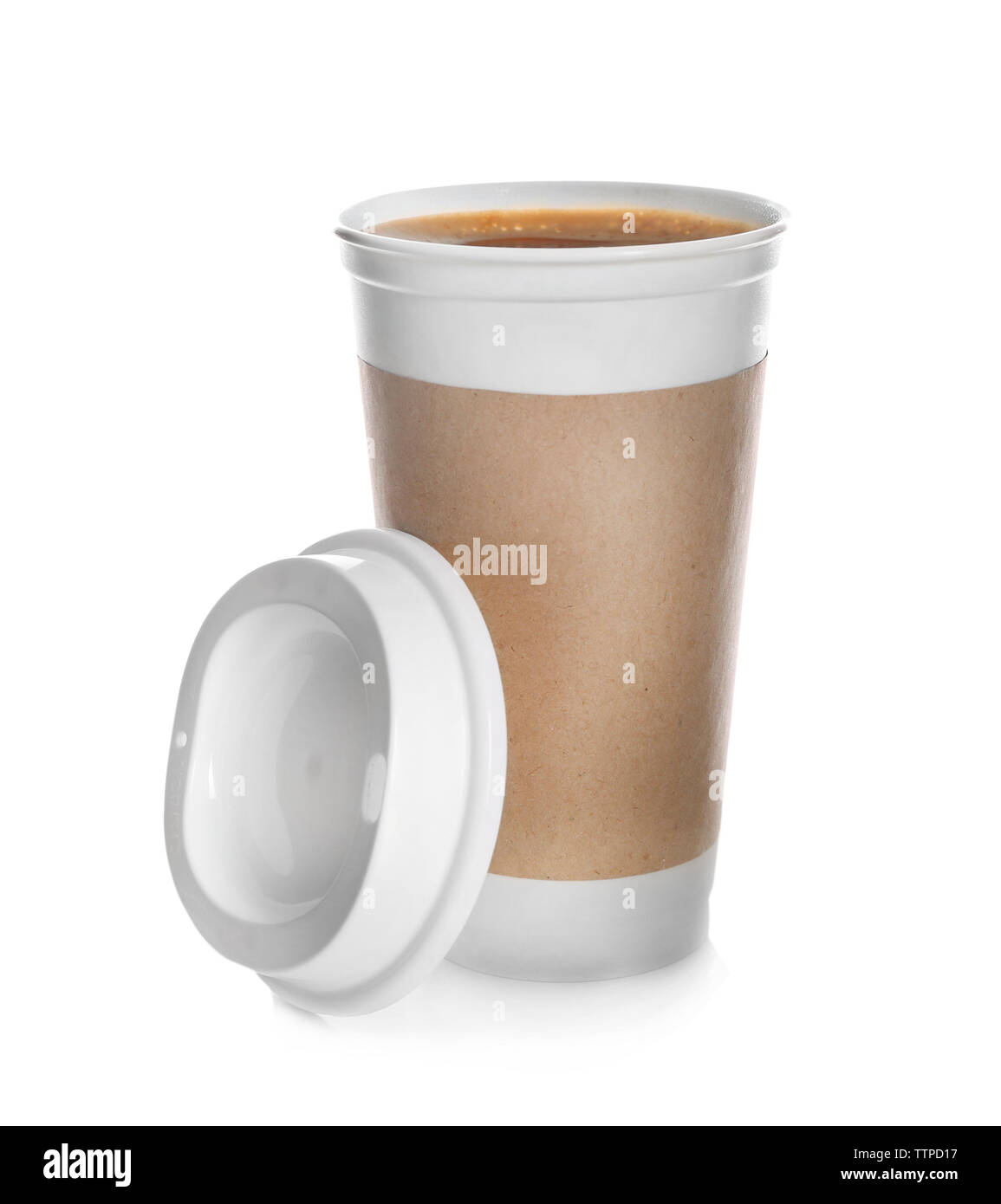 Paper cup of coffee isolated on white Stock Photo - Alamy