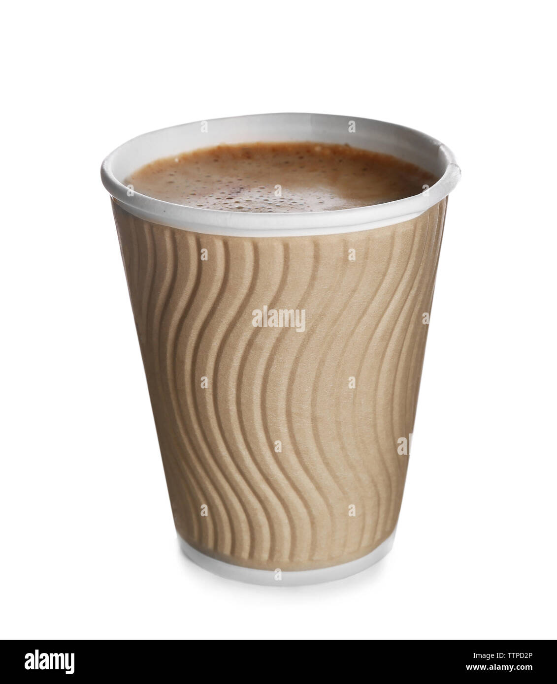 Paper cup of coffee isolated on white Stock Photo - Alamy