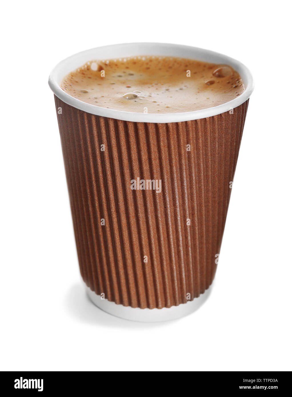 Paper cup of coffee isolated on white Stock Photo - Alamy