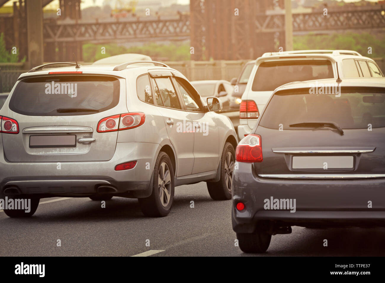 Cars in traffic jam Stock Photo - Alamy