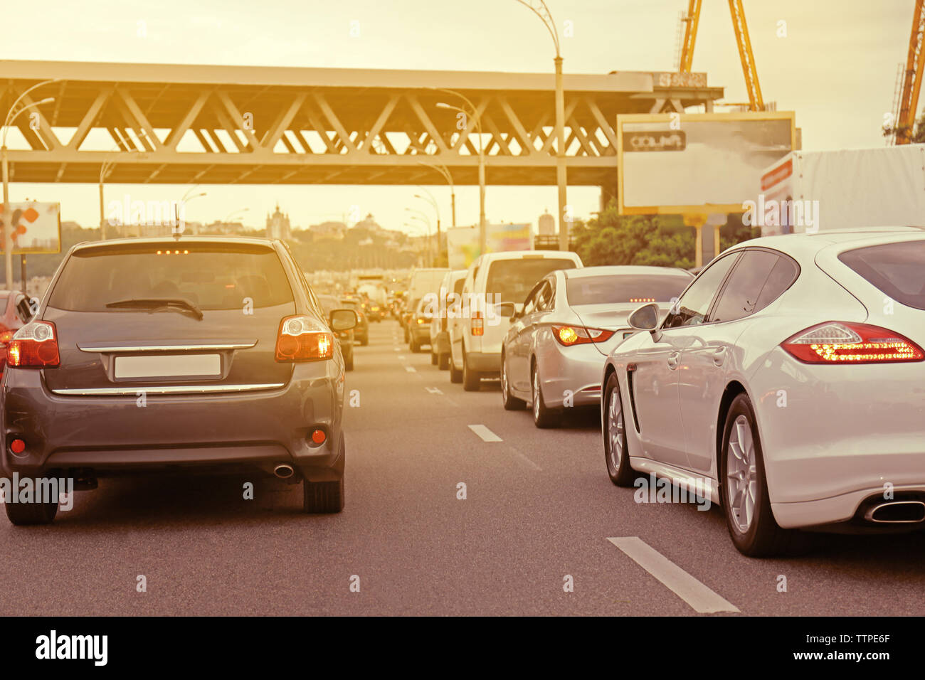 Cars in traffic jam Stock Photo - Alamy