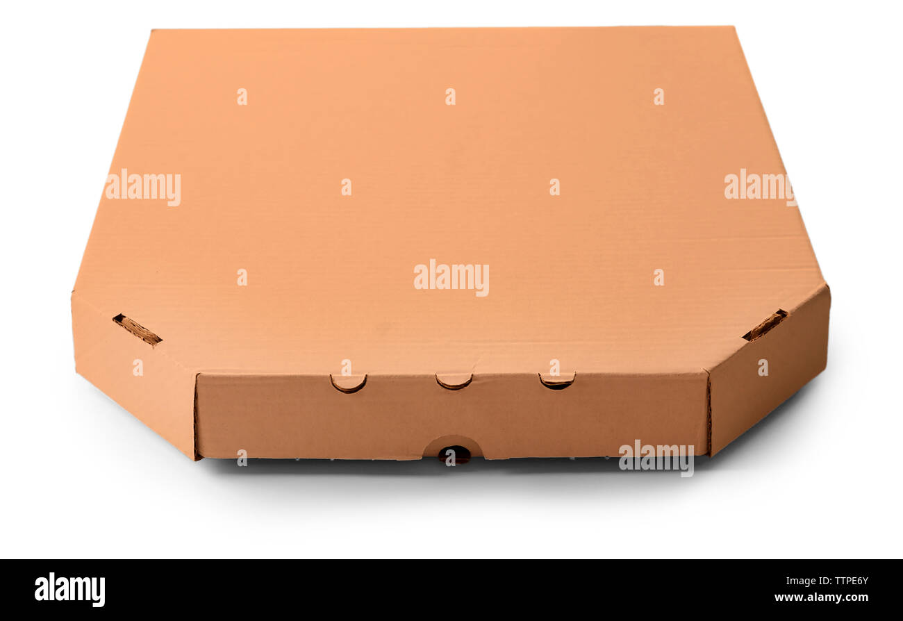 Pizza box, isolated on white Stock Photo - Alamy
