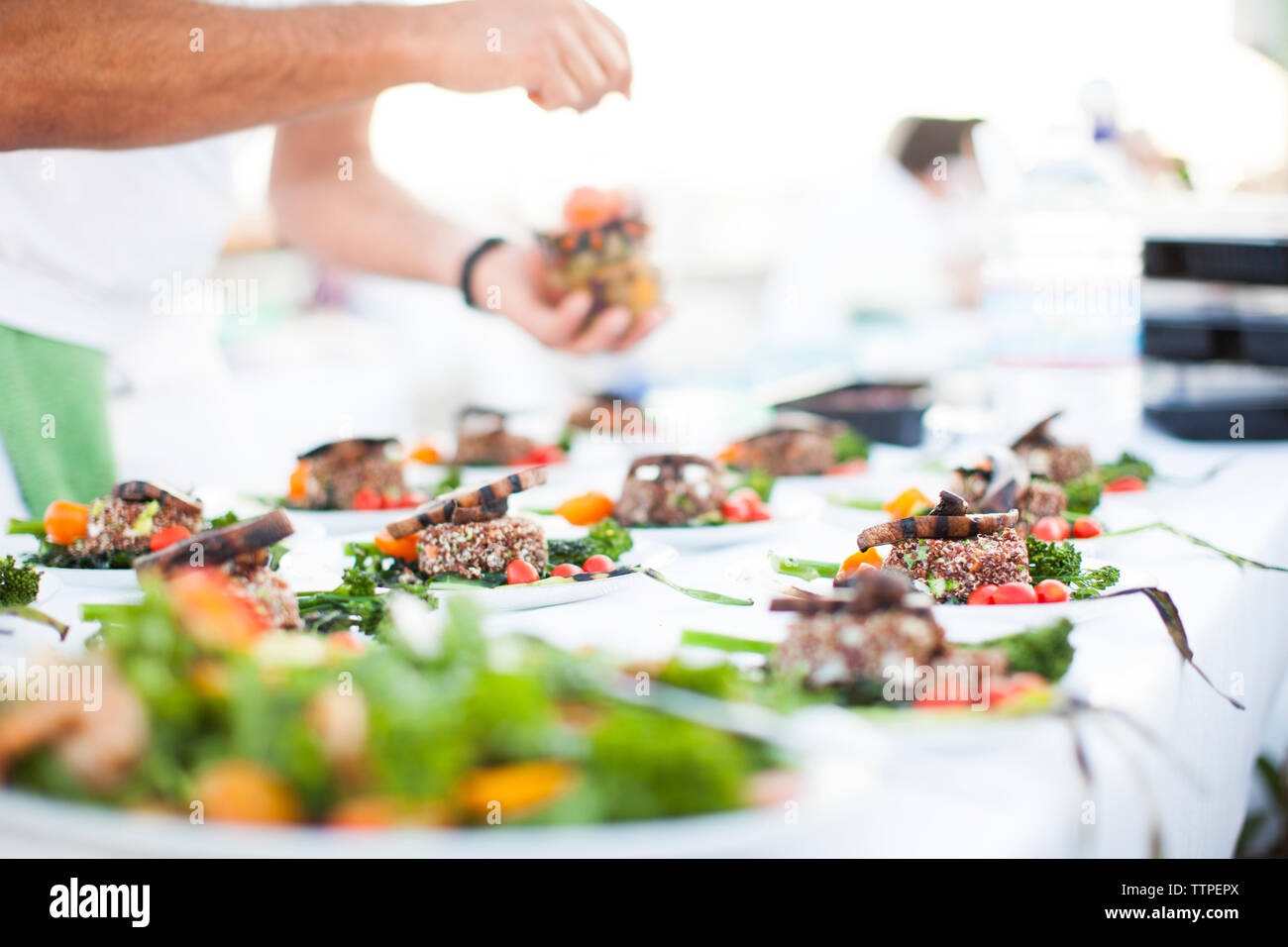 Food man table hi-res stock photography and images - Alamy