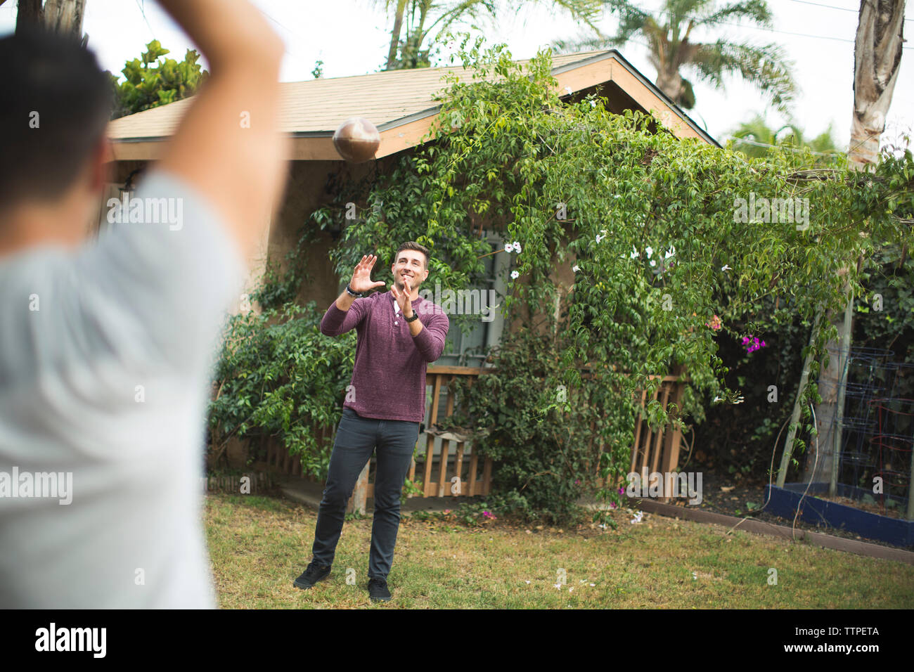 Two friends playing football hi-res stock photography and images - Alamy