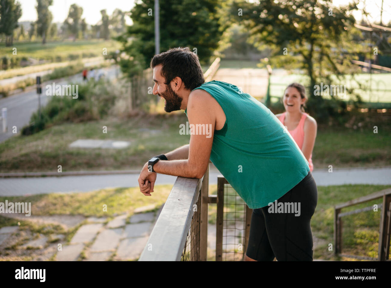 Laughing man woman sport hi-res stock photography and images - Alamy