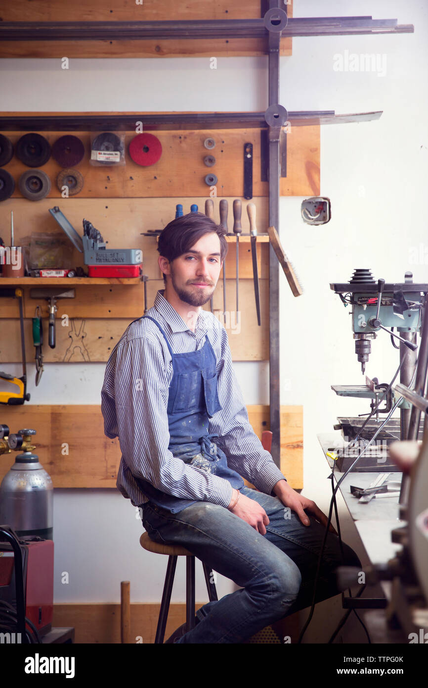 Portrait manual worker tools hi-res stock photography and images - Alamy