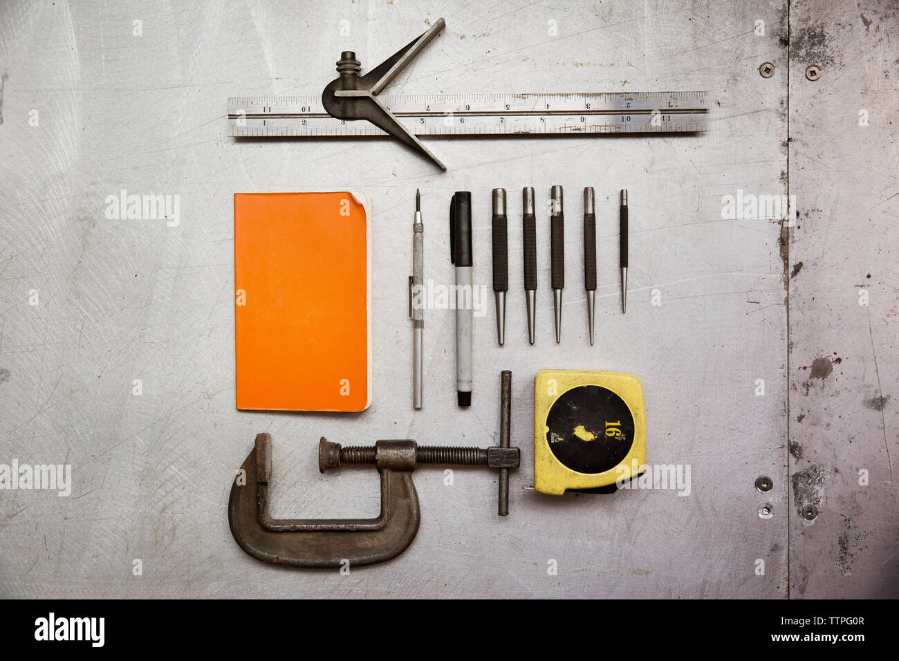 Working tools on table hi-res stock photography and images - Alamy