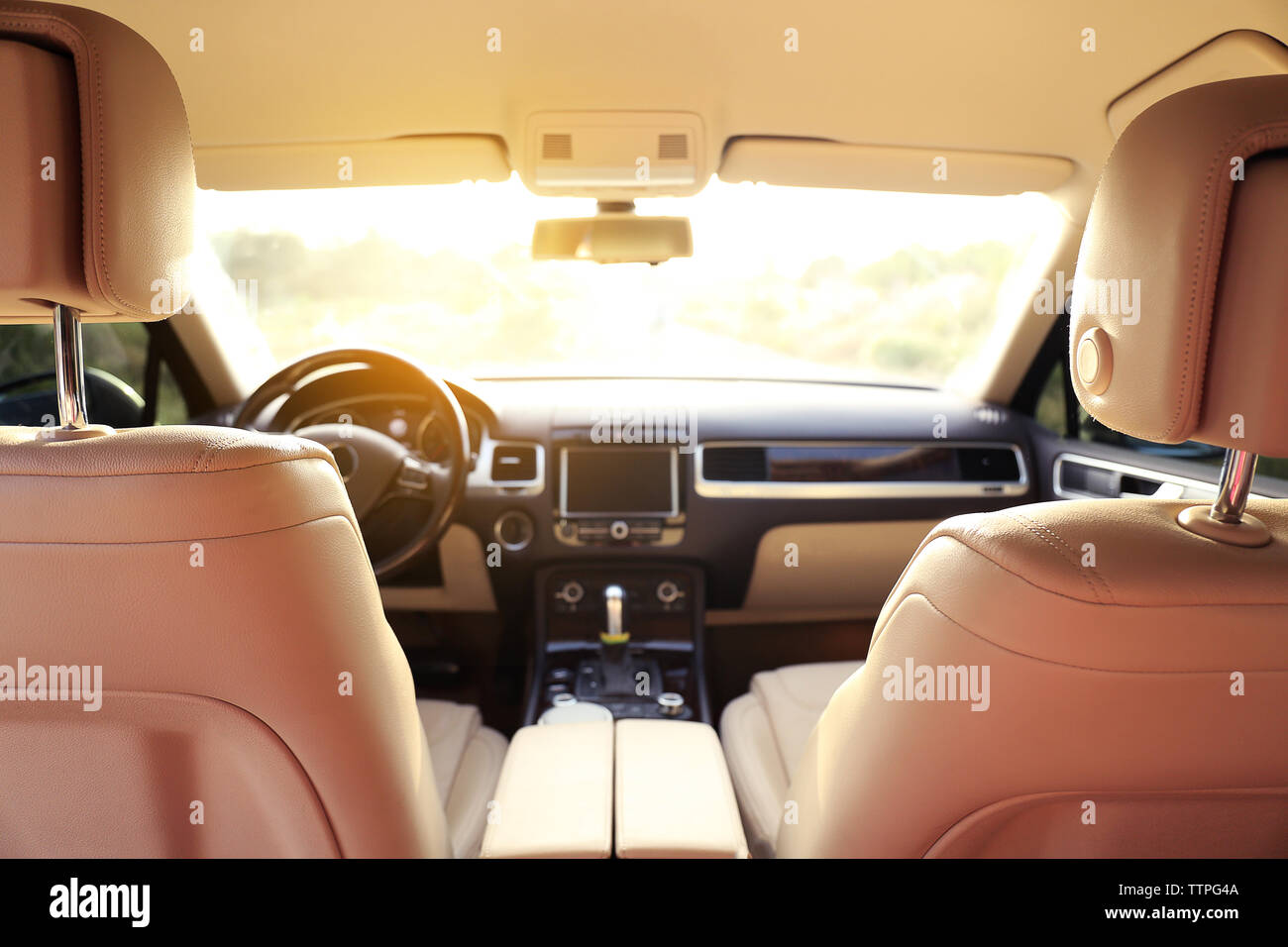 Modern car inside Stock Photo - Alamy