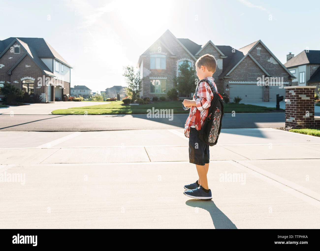 Backpack standing hi-res stock photography and images - Alamy