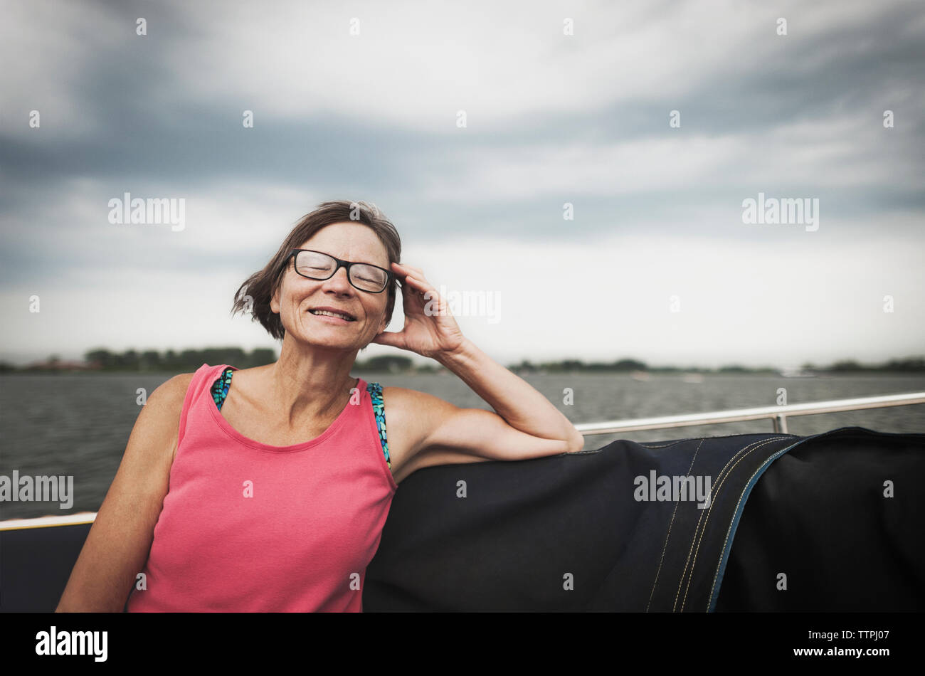 Mature woman boat hi-res stock photography and images - Alamy