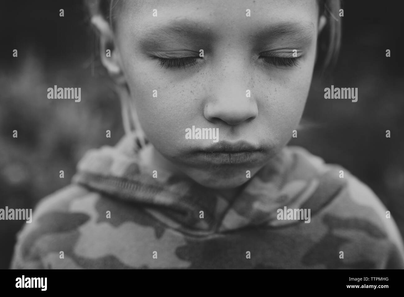 Closed boy Black and White Stock Photos & Images - Alamy