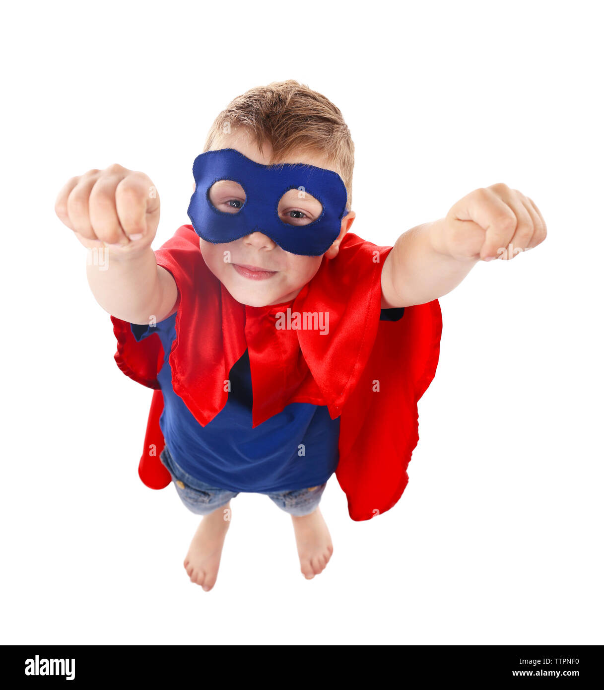 Superhero kid, isolated on white Stock Photo - Alamy
