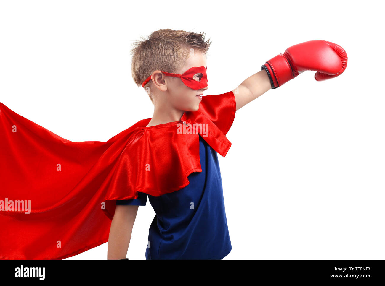Superhero kid, isolated on white Stock Photo - Alamy