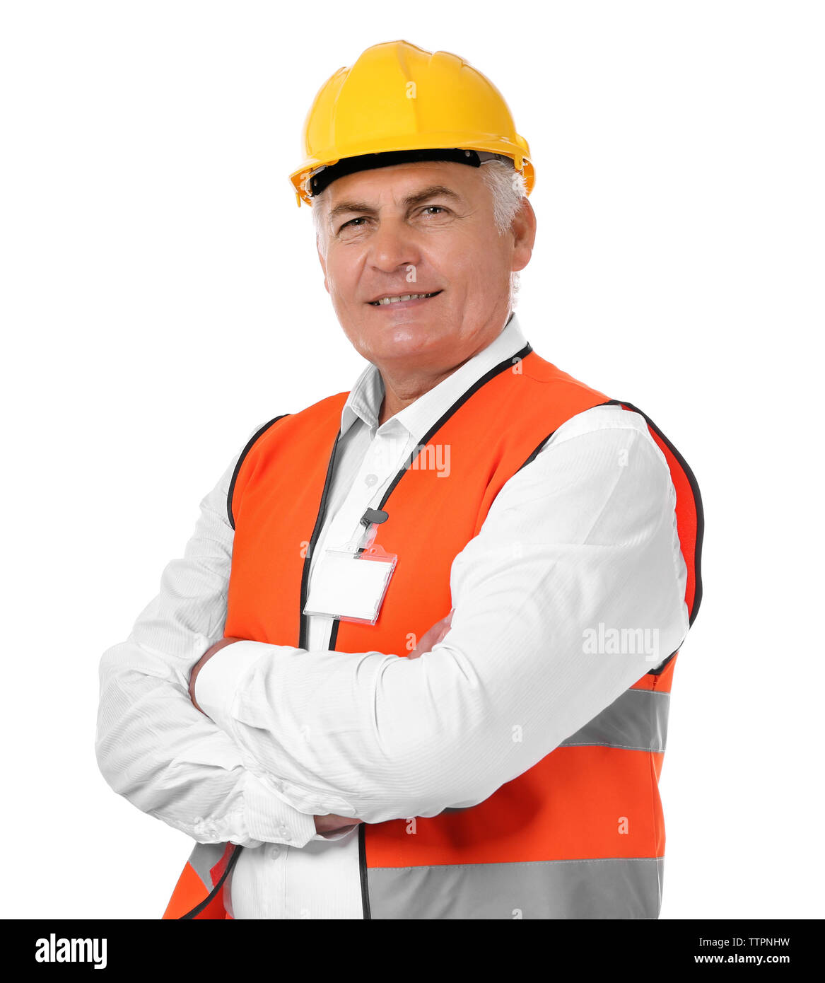 Construction worker, isolated on white Stock Photo - Alamy