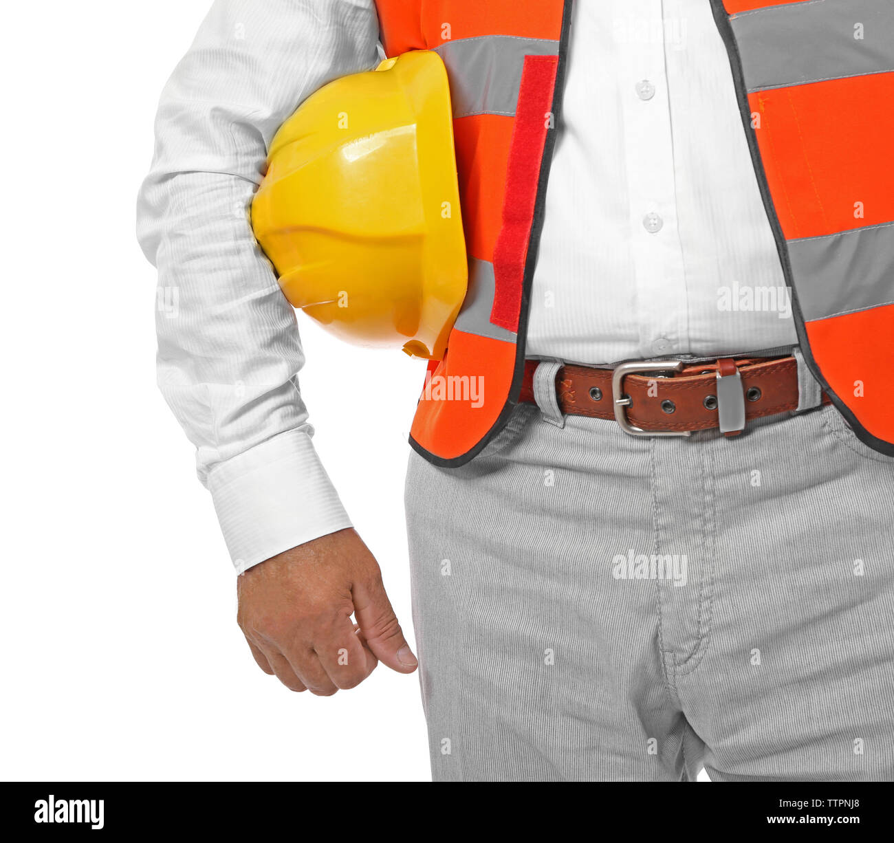 Construction worker, isolated on white Stock Photo - Alamy