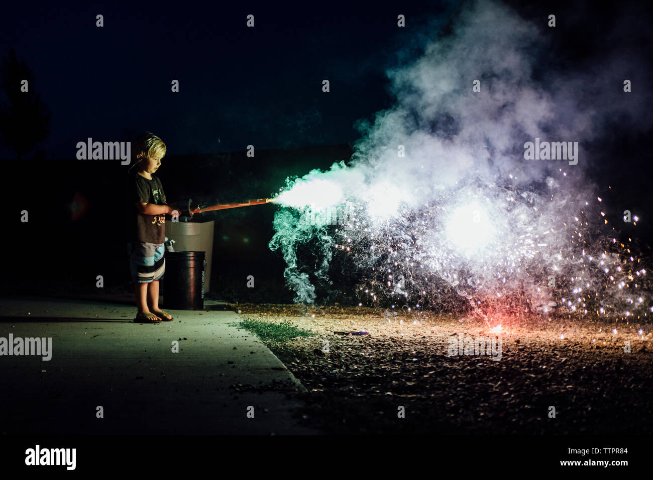 Boy fireworks hi-res stock photography and images - Alamy
