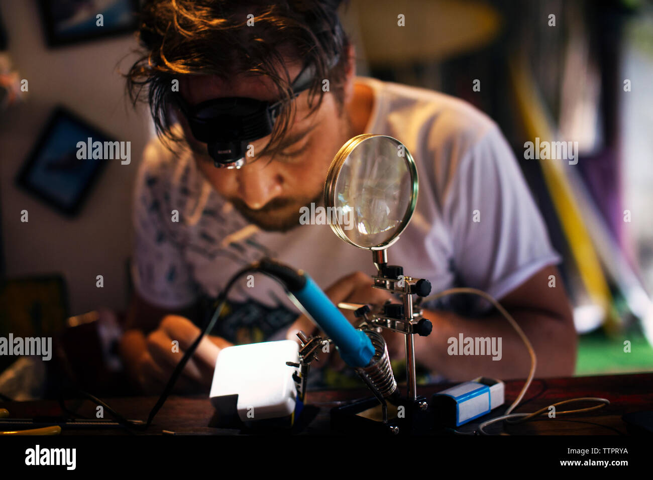 Working tools on table hi-res stock photography and images - Alamy