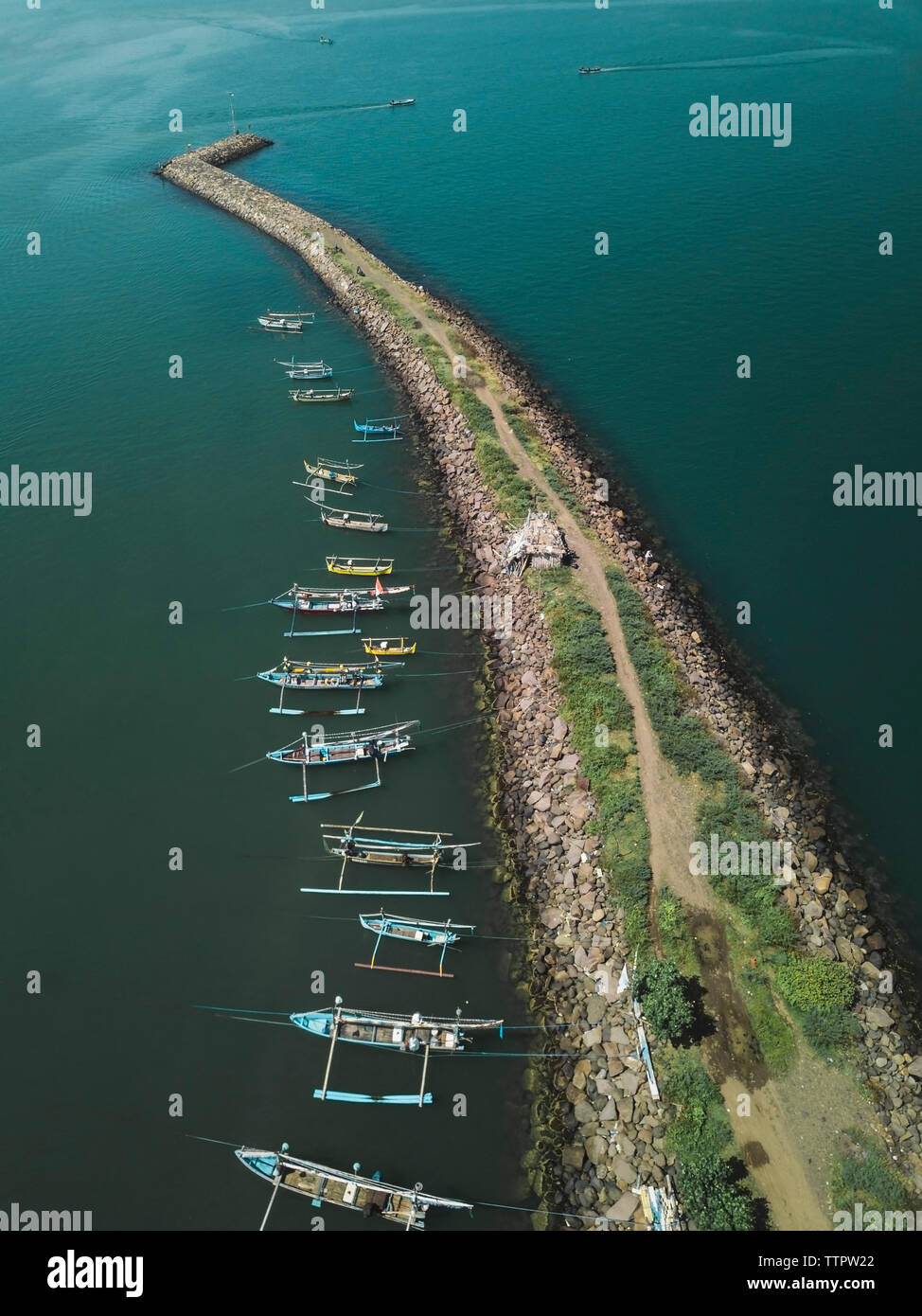 Birds eye view of a boat jetty hi-res stock photography and images - Alamy