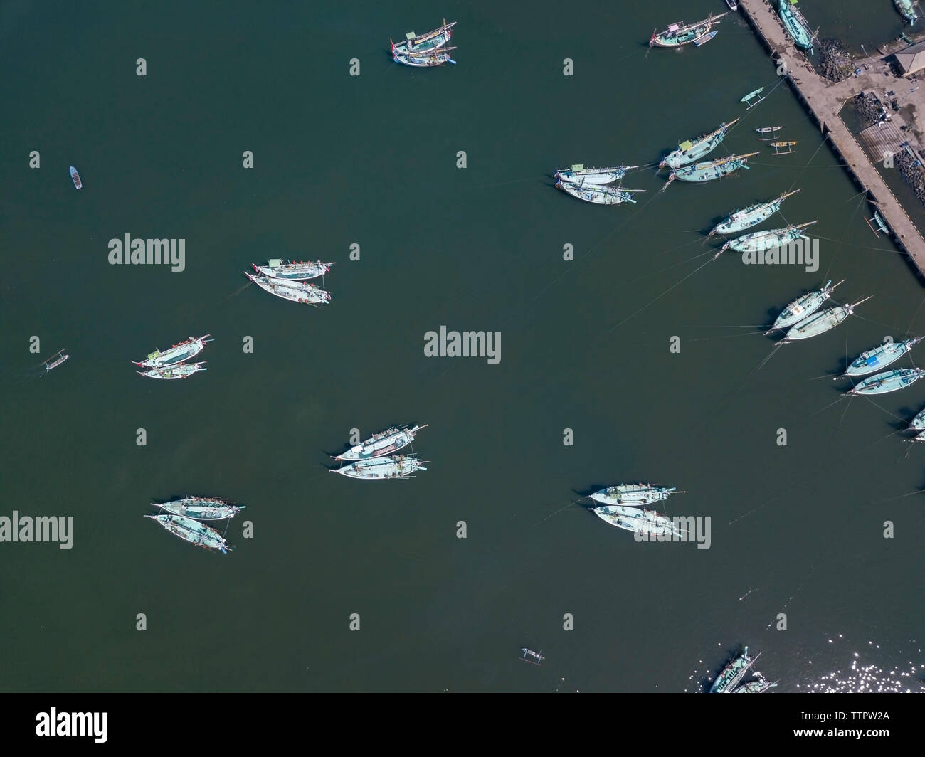 Aerial view of harbor mole Stock Photo - Alamy