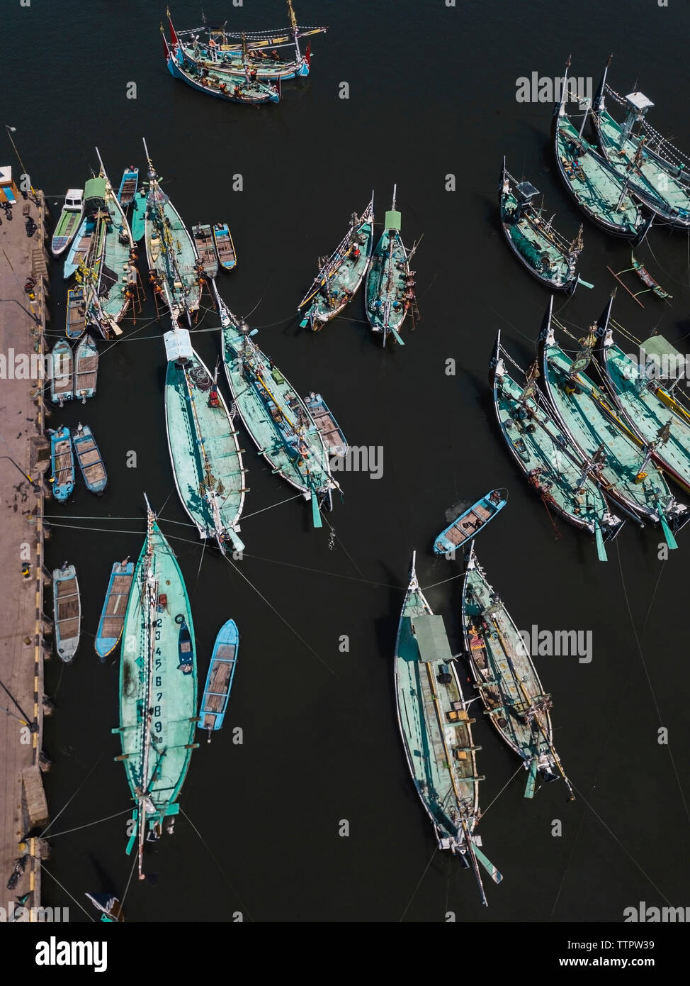 Aerial view of harbor mole Stock Photo - Alamy